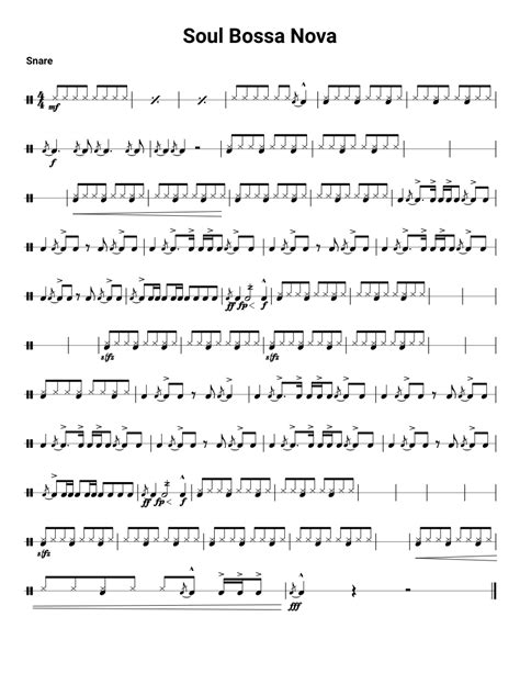Soul Bossa Nova Sheet Music For Snare Drum Solo