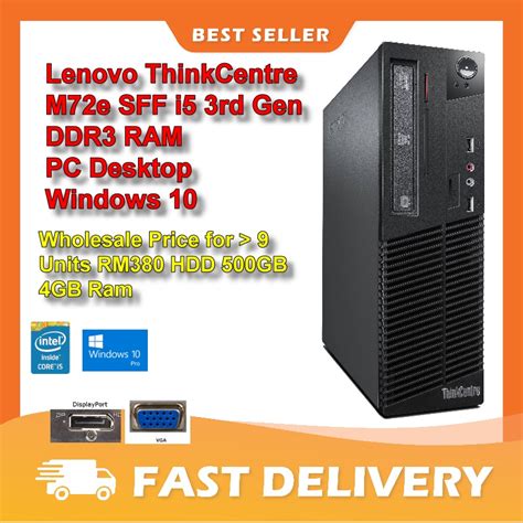 Lenovo Thinkcentre M E Sff Ddr Sdram I Rd Gen Gb Ddr Ram Windows Pc Desktop Shopee