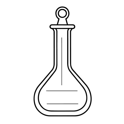 Outline Icon Of A Volumetric Flask Ideal For Laboratory Designs Vector Art At Vecteezy