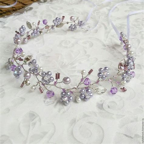 Свадебный веночек Лавандовый Украшение для волос в интернет магазине