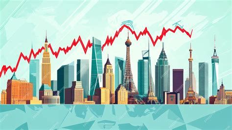 Global Economic Downturn Illustrated By Falling Graph With Iconic