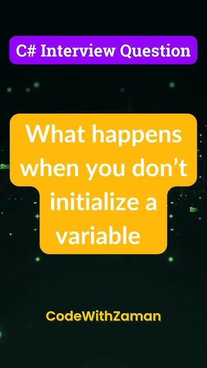 What If You Dont Initialize A Variable Csharpinterviewcsharpprogramming Csharpdevelopers