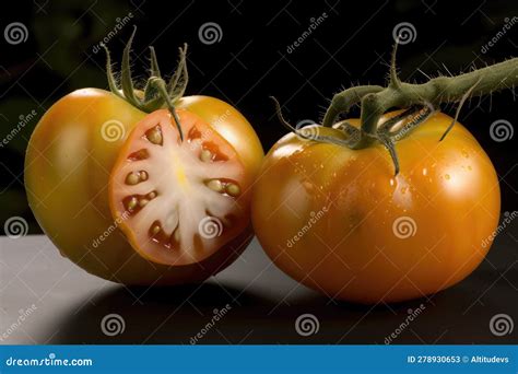 Close Up Of Genetically Modified Tomato With Visible Differences From Its Natural Counterpart