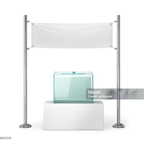 선거 투표입니다 유리 상자 투표 및 화이트 빈 배너 광고에 대 한 3 차원 일러스트 레이 션 Referendum에 대한 스톡 사진 및 기타 이미지 Istock