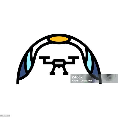 무인 항공기 경주 깃발 공중 차량 색상 아이콘 벡터 일러스트 레이 션 Multicopter에 대한 스톡 벡터 아트 및 기타 이미지 Multicopter 감지기 군사