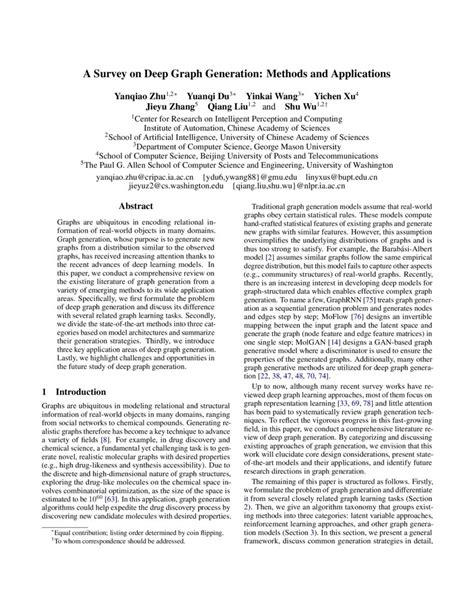 A Survey On Deep Graph Generation Methods And Applications DeepAI