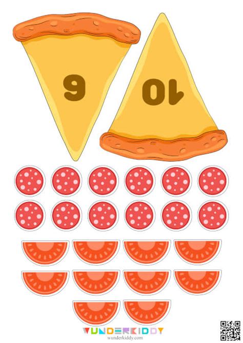 printable pizza number matching preschool counting activity