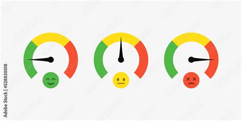 Vetor Do Stock Feedback Emoji Slider Emoticon Satisfaction Meter Scale