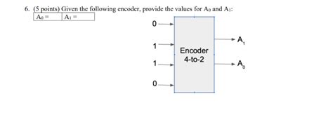 Solved 6 5 Points Given The Following Encoder Provide