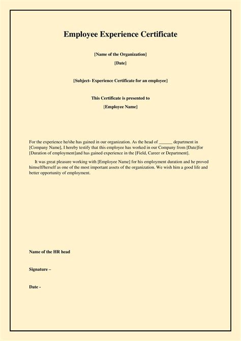 Work Experience Letter Sample Pdf