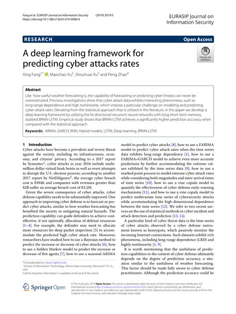 Pdf A Deep Learning Framework For Predicting Cyber Attacks Rates