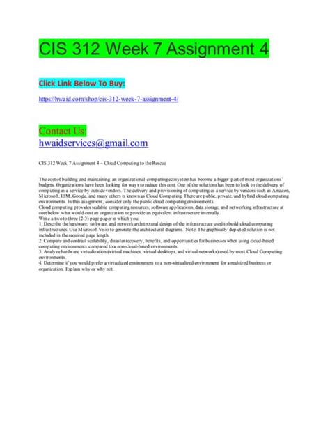 Cis 312 Week 7 Assignment 4 Pdf