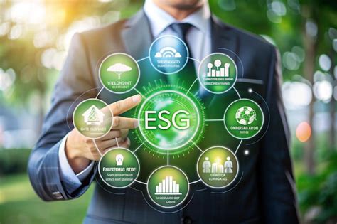 Businessman Analyze Sustainability Investment With Icons Of Esg Concept