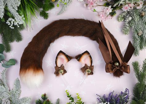 Brown Cat Ears And Tail Set Nekotomori