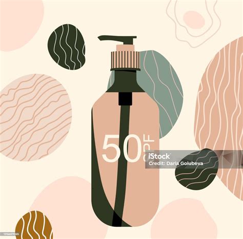 자외선 차단제 젤 또는 블록 스프레이 무두질 오일 진피 보호를 위한 자외선 차단제와 추상적인 배경 중반 세기 예술 여름 벡터 건강관리와 의술에 대한 스톡 벡터 아트 및 기타