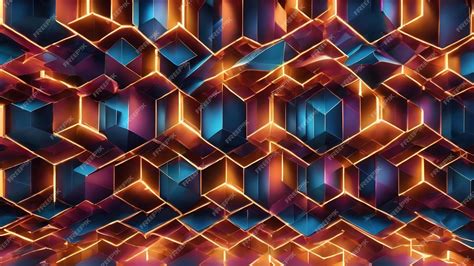 Premium Photo Cool Wallpaper Geometric Pattern With Light Lines Super