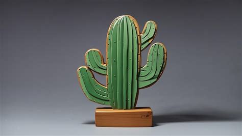 A Green Cactus With A Brown Band On Its Chest Premium Ai Generated Image