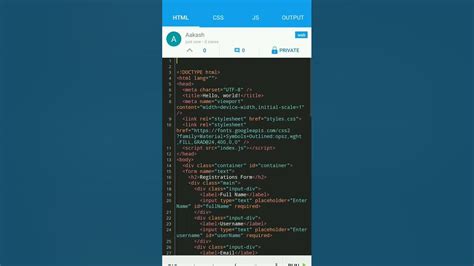 Registration Form Codes Codes Coding Css3animation Viralshorts