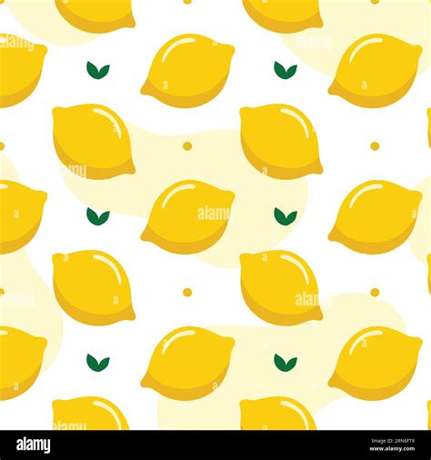 Lemon Slice Seamless Pattern Cute Colorful Summer Pattern Fresh Lemon