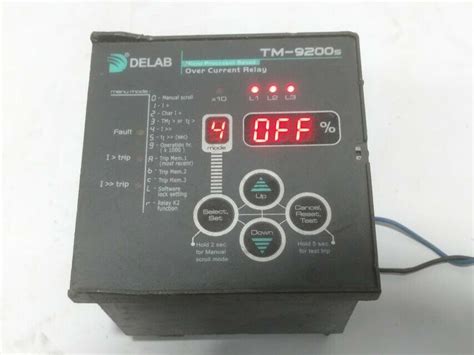Delab Tm 9200s Micro Processor Based Over Current Relay Tm 9200s U240n