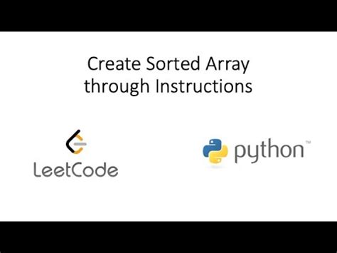 Leetcode Create Sorted Array Through Instructions Python YouTube