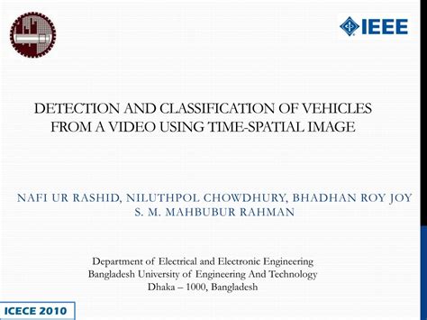Ppt Detection And Classification Of Vehicles From A Video Using Time Spatial Image Powerpoint