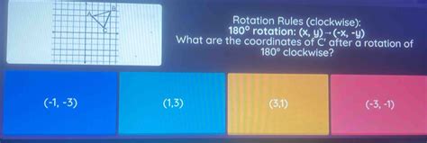 Solved Rotation Rules Clockwise 180° Rotation X Y To X Y What