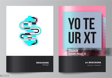 두 편집 레이아웃 A4 형식 커버 디자인 서식 파일의 안내 책자 잡지 전단지 책자 보고서에 대 한 벡터 일러스트 최소한의