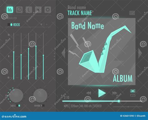 Vector Audio Player Interface Stock Vector Illustration Of Digital Grey 43601590