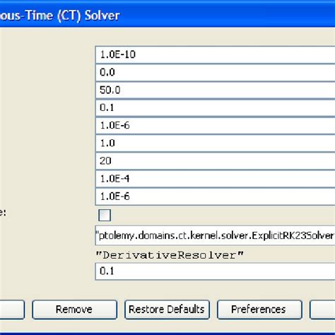 dialog box showing solver parameters for the model in figure 6