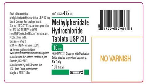 Methylphenidate Tablets Package Insert