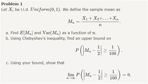 Problem 1 Let Xi Be I I D Uniform 0 1 We Define Chegg Com