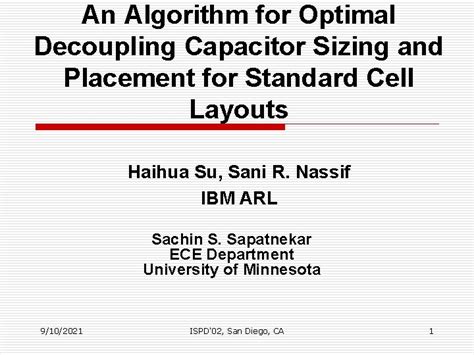 An Algorithm For Optimal Decoupling Capacitor Sizing And