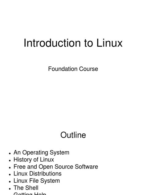 Introduction To Linux Foundation Course Pdf Free Software Linux