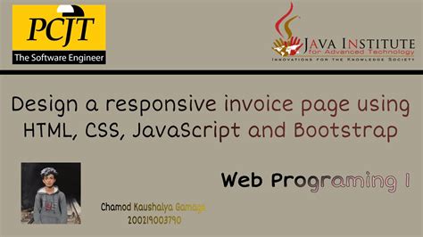 Design A Responsive Invoice Page Using Html Css Javascript And Bootstrap Wp 01 32 Youtube
