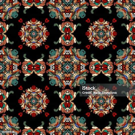 바로크 텍스처 벡터 원활한 패턴입니다 컬러풀한 플로럴 자수 다마스크 배경 태피스트리 꽃 나뭇잎 그런지 바로크 양식의 장식 끝없는 카펫 질감을 자수 빈티지 화려한 디자인 0