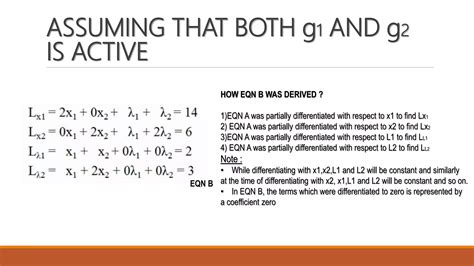 Quadratic Programming Kkt Conditions With Inequality Constraints Ppt