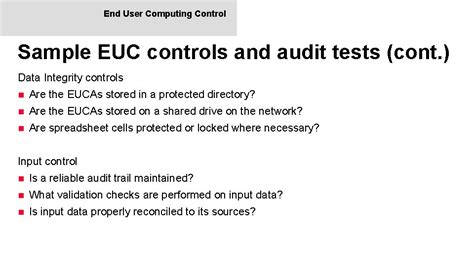 End User Computing Control It Audit End User