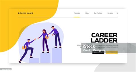 방문 페이지 템플릿 웹 사이트 배너 광고 및 마케팅 자료 온라인 광고 비즈니스 프리젠 테이션 등에 대한 경력 사다리 개념 벡터