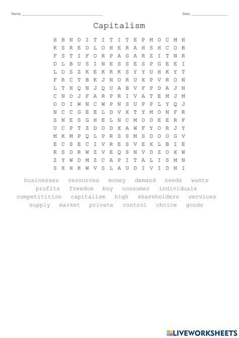 Capitalism Free Interactive Worksheets 1182862
