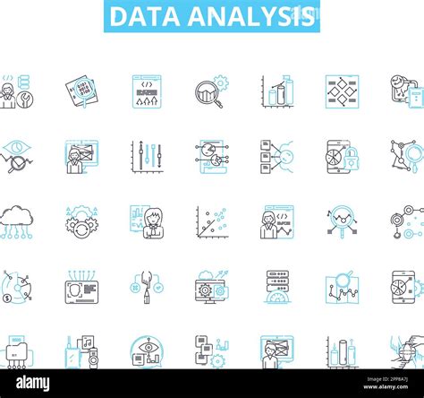 Data Analysis Linear Icons Set Analytics Big Data Insights Metrics Visualization