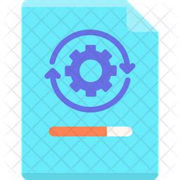 File Processing Icon Download In Colored Outline Style