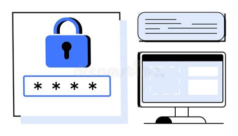 Digital Security Concept With Lock Icon Password Field And Computer