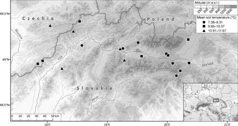Map Showing The Study Sites Divided Into Three Categories Based On Mean Download Scientific