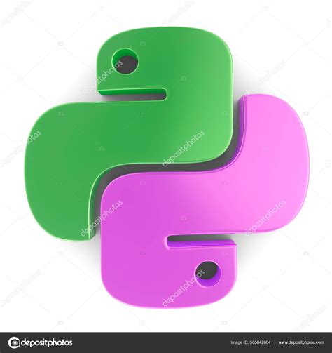 Python Symbol White Background Green Pink Materials Rendering Stock Photo By Zverge85 505842804