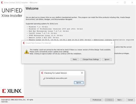 Failed In Installing Vivado 20191 Could Not Connect To The Internet Issue Is Showing Up
