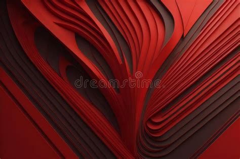 Abstract Red Background With Curved Lines Generative Ai Stock Illustration Illustration Of