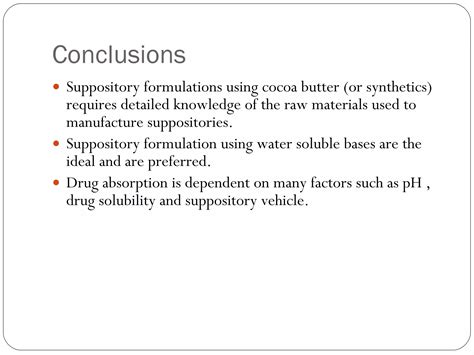 Cocoa Butter Based Suppository Formulation Ppt