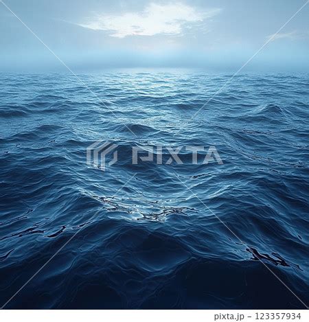 Calm Ocean Waves Reflect The Soft Light Of のイラスト素材 [123357934] Pixta