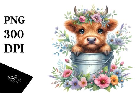 Cute Highland Cow With Sunflowers Png Graphic By Anastasia Feya · Creative Fabrica